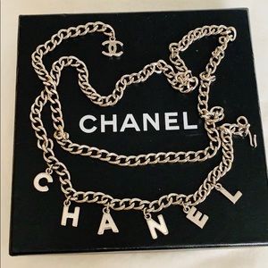 CHANEL | Accessories | Chanel Cc Logo Letter Chain Belt Necklace ...